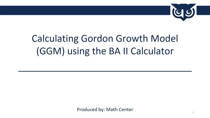 Calculating the Gordon Growth Model (GGM)