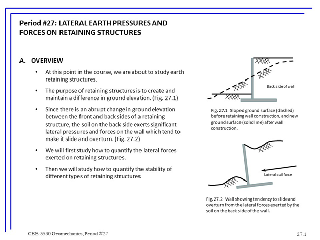 Period 27 Lateral Earth Pressures I