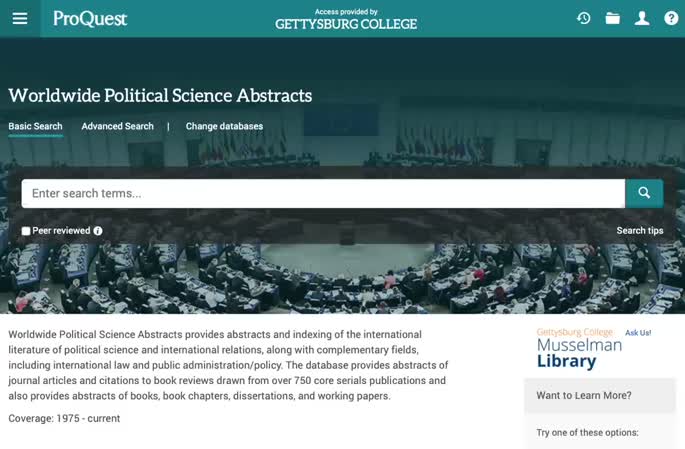 Searching in Worldwide Political Science Abstracts