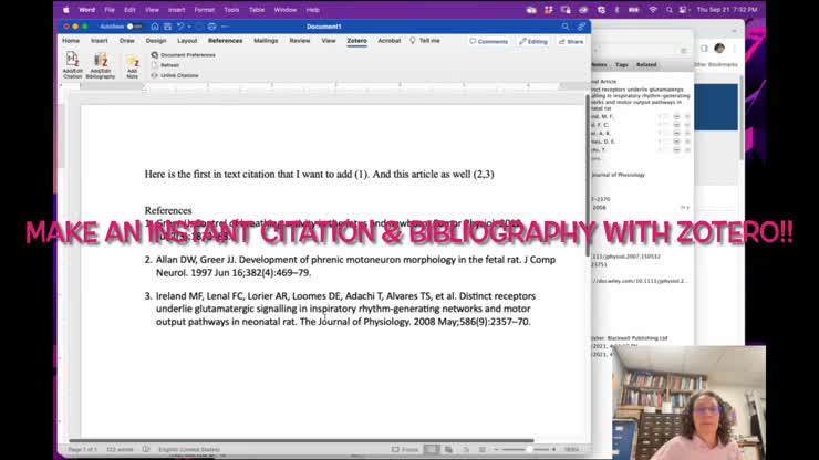 Using zotero for citations and bibliography