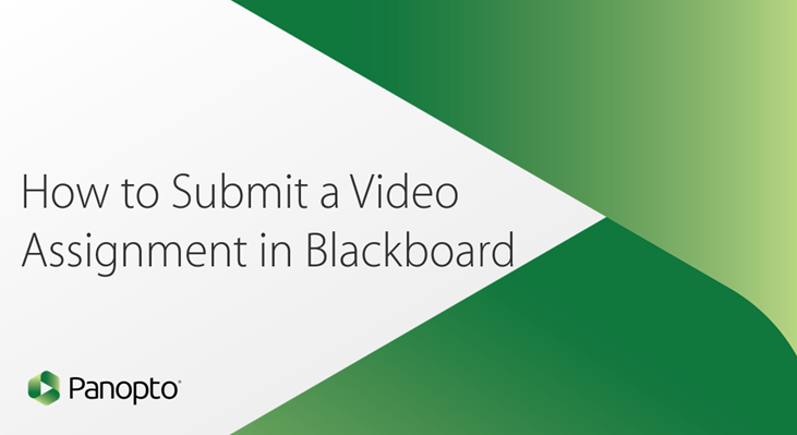 How to Submit a Video Assignment in Blackboard