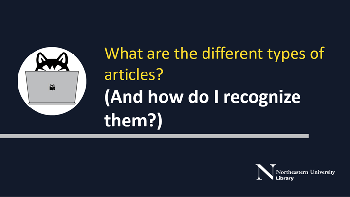 What are the different types of articles? (And how do I recognize them?)
