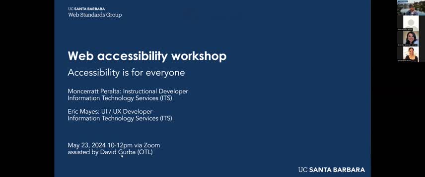 Spring 2024 Web Accessibility Workshop