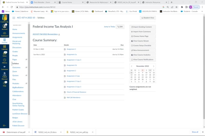 Federal Income Tax Analysis I