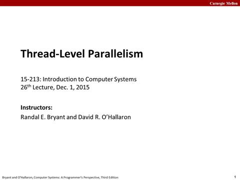 Lecture 26: Thread-Level Parallelism