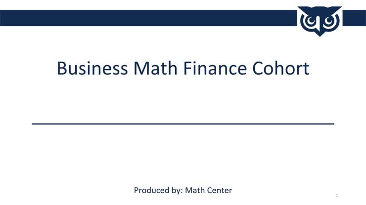 Business Math Finance Cohort