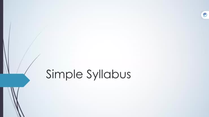 Simple Syllabus