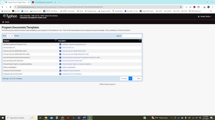 Typhon Documents and Clinical Documentation 2024