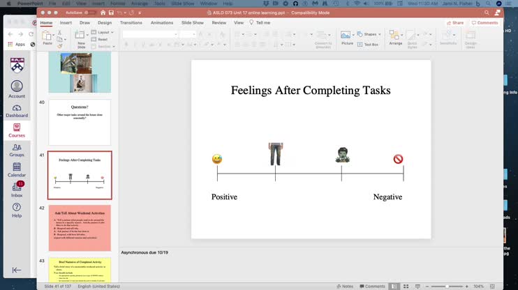 Unit 17: Feelings after completing tasks