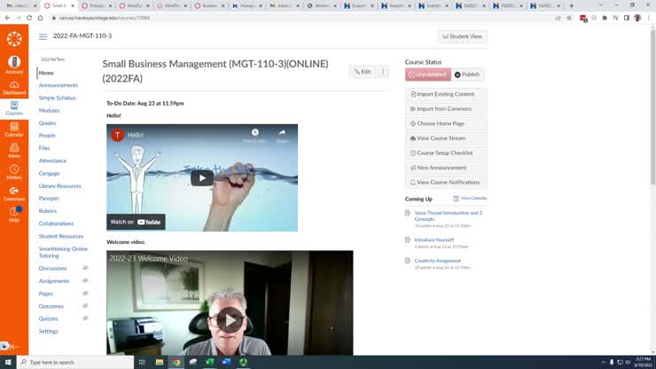 FA2022 Small Business Management Course Overview