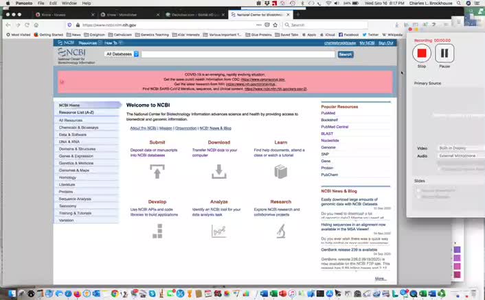 Lab 3. Using NCBI 2. Retrieving sequences as FASTA files.