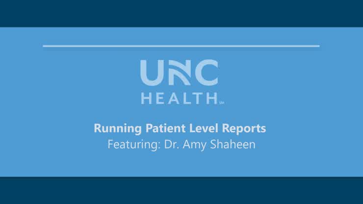 Patient Level Reports_video tutorial