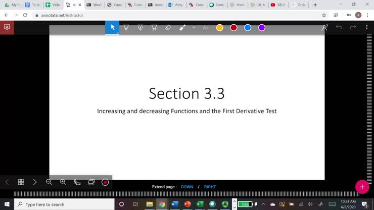 MAT 271 Increasing/decreasing functions