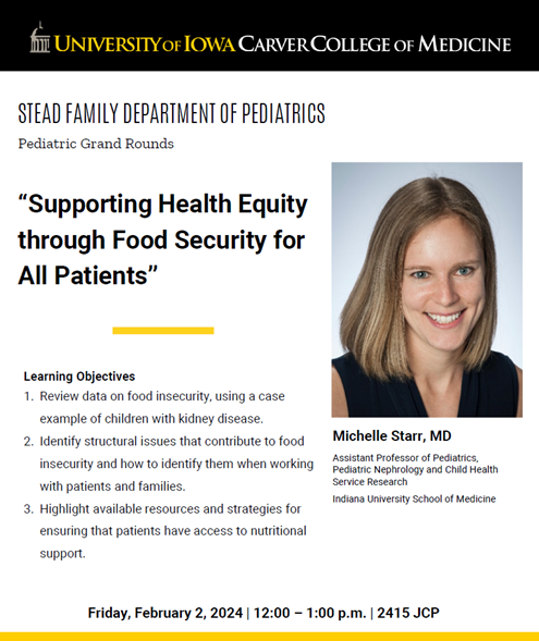 Pediatric Grand Rounds - Dr. Michelle Starr "Supporting Health Equity ...