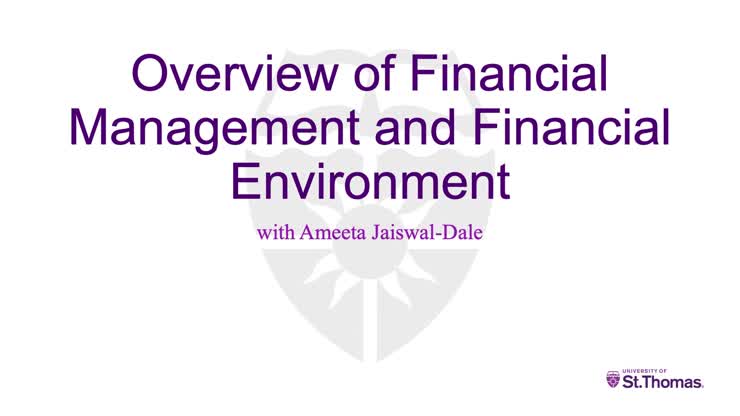 Overview of Financial Management and Financial Environment
