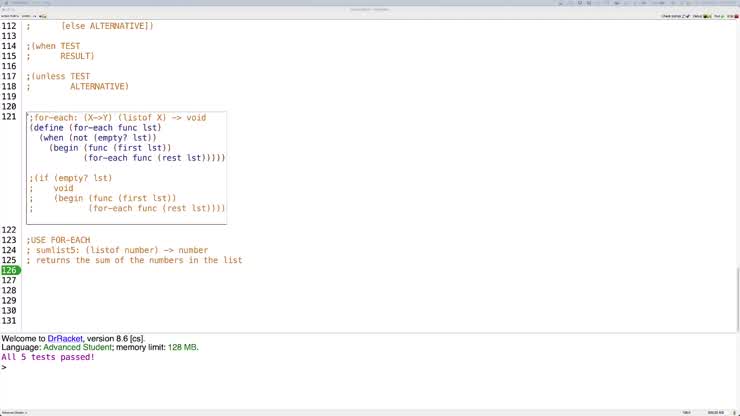 Lecture 19.6 sum-list with for-each