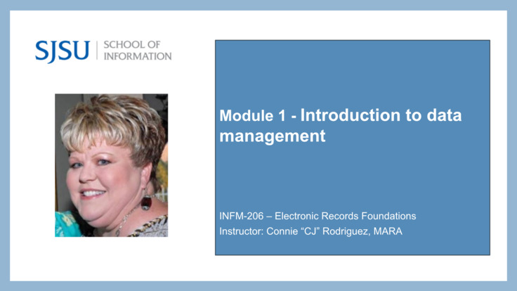 Module 1 Lecture - Introduction to data management