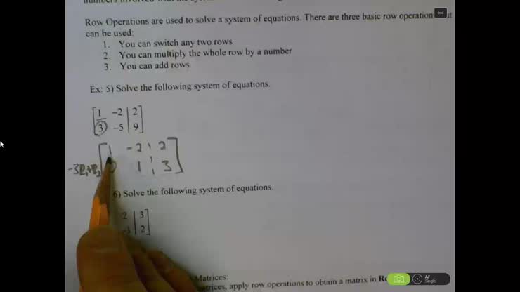 Section 11.2 Lecture C: Row Reducting