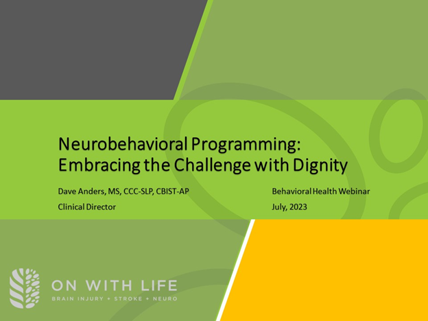 Behavioral Health & Brain Injury Webinar Series (Neurobehavioral ...