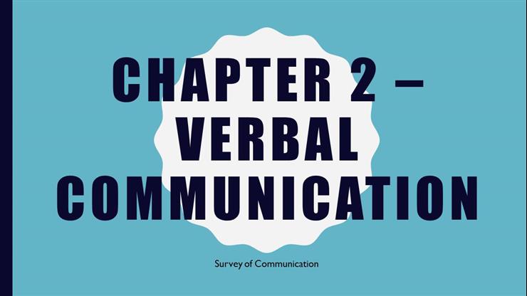 Verbal Communication Lecture