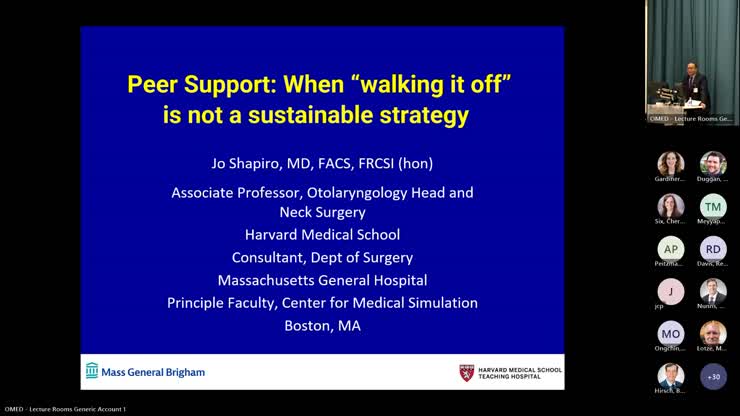 Department Of Surgery Grand Rounds - Peer Support- When "Walking It Off ...