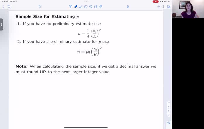 03 Sampe Size Formulas and Example