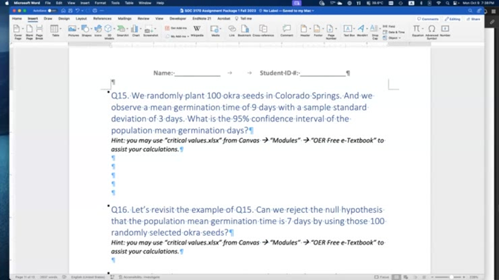 Assignment Package 1 Q15