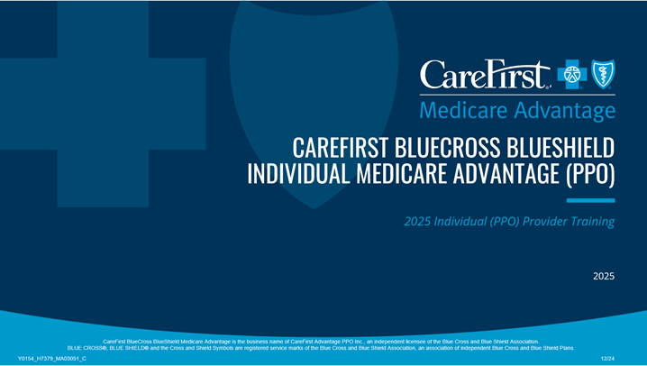 Individual Medicare Advantage (MA PPO) Webinar for Providers - Dec 19