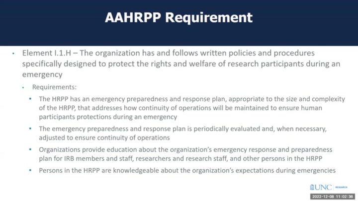 FDA Regulation Policy & HRPP Emergency Preparedness