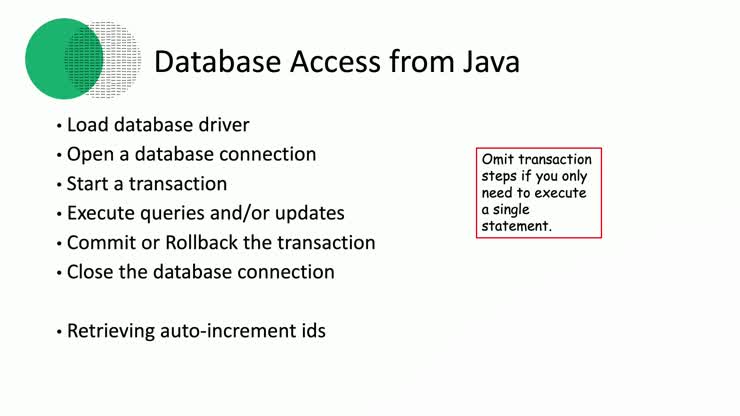 CS 240 - Java Database Access with JDBC