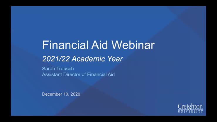 Financial Aid Webinar December 10, 2020