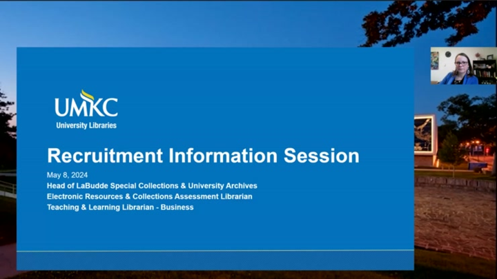 UMKC Libraries Job Posting Informational Webinar