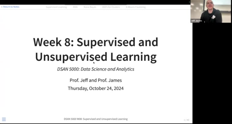 DSAN 5000-04 W08: Supervised and Unsupervised Learning