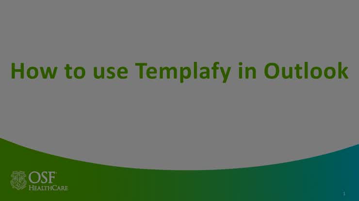 How to use Templafy in Outlook