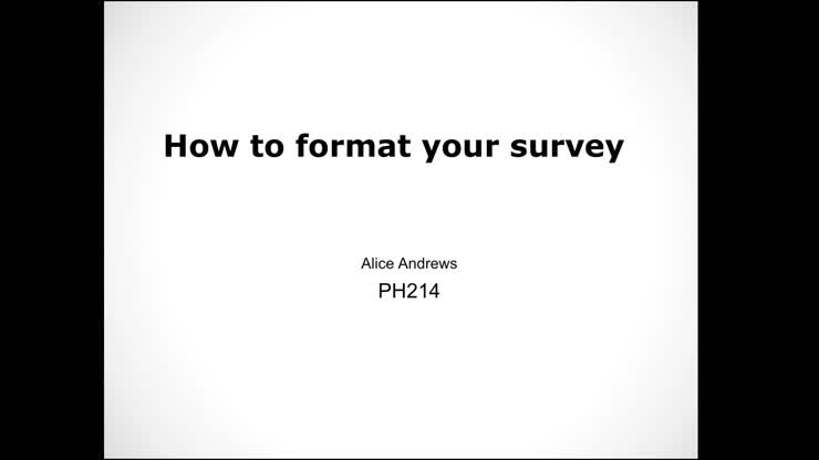 How to Format Surveys v2