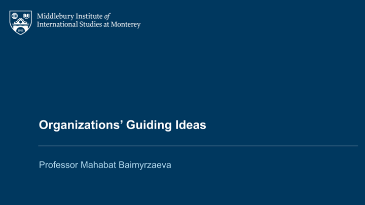 Organizations' Guiding Ideas