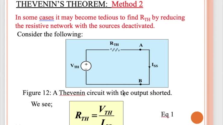 Lecture 10 part 2 Thevenin Theorem - Method 2