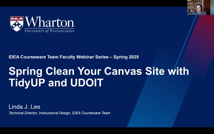 Spring Clean Your Canvas Site with TidyUP and UDOIT - April 18, 2025