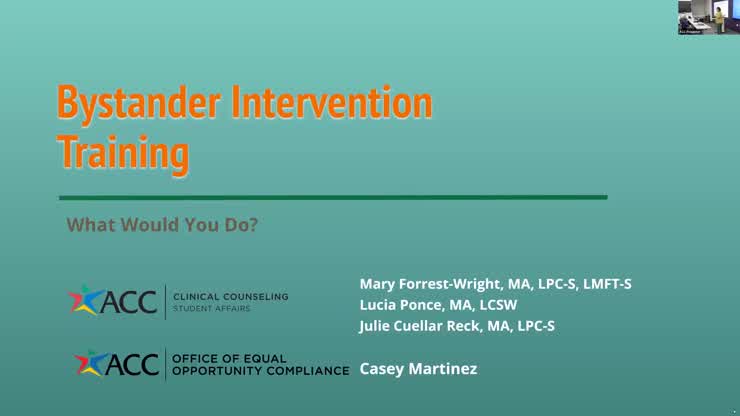 Fall 2023 Bystander Intervention Training