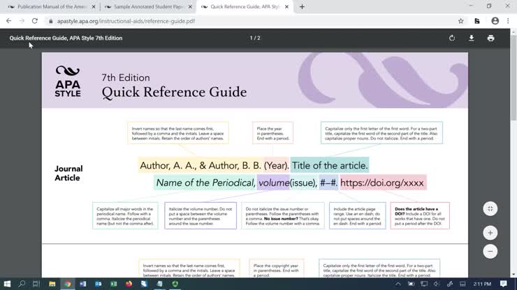 APA Reference Entry for a Journal Article