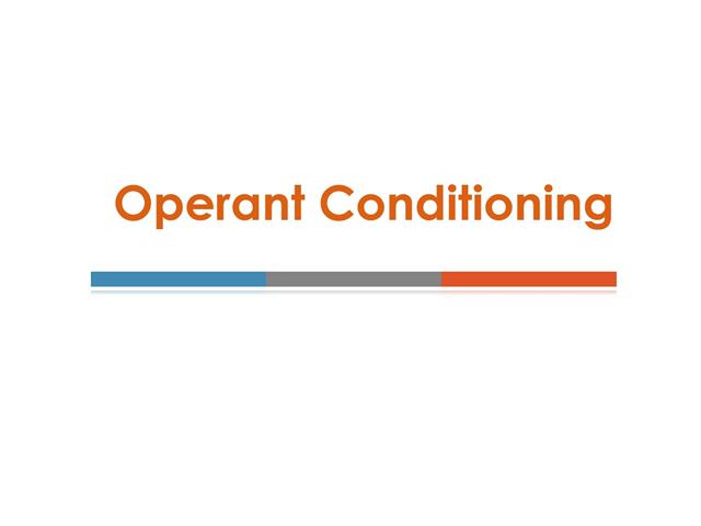 Chapter 6 - Video Lecture - Part 2 of 3 (Operant Conditioning)