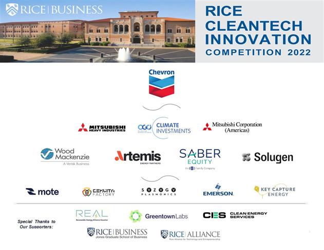Rice Cleantech Innovation Competition 2022