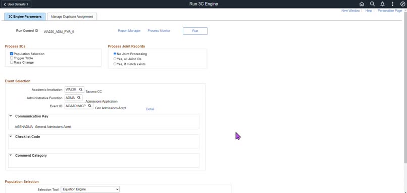 3C Engine Parameters