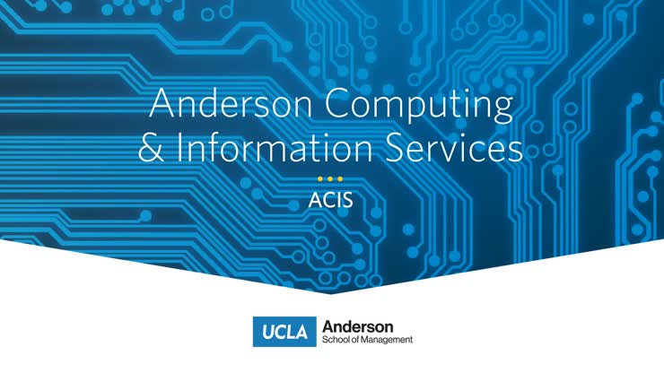 UCLA Anderson Student Technology Orientation