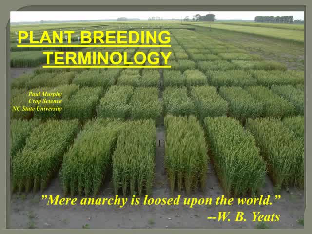 plant breeding Terminology