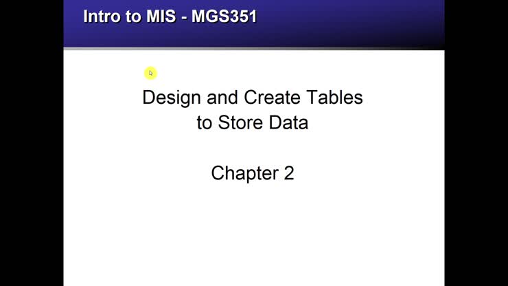 Access Chapter 2 - Design and Create Tables to Store Data