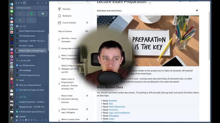 Brief Overview of CSC 106 Final Exam & Final Project