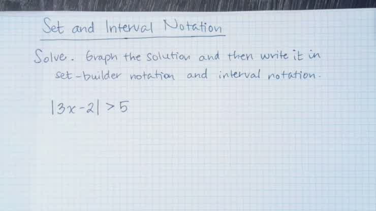 Set and Interval Notation