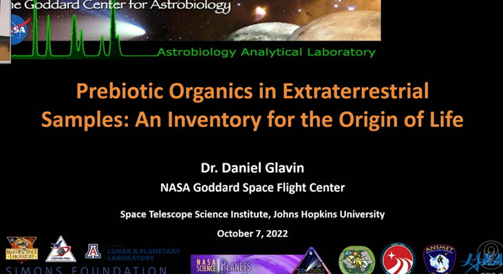 Astrobiology Daniel Glavin (NASA Goddard Space Flight Center) October 7 ...