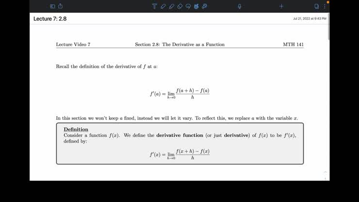 Pre-Lecture Video: Section 2.8